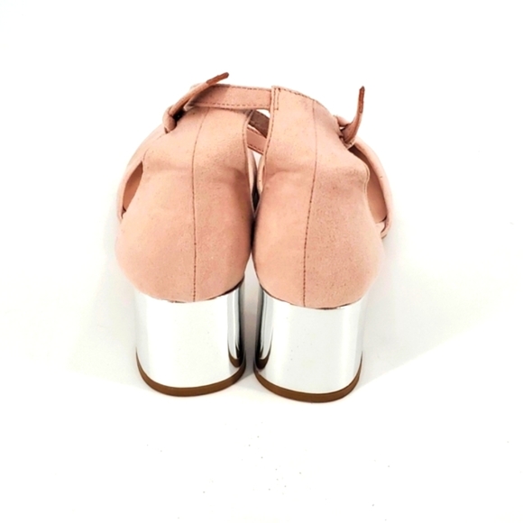 Aldo | Shoes | Aldo Pink Suede Maryjane Mirrored Block Heel Ankle Wrap ...